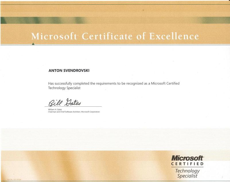 Website of Anton Svendrovski - Professional Certification