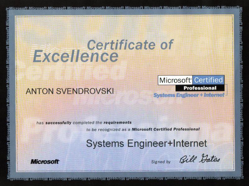 Website of Anton Svendrovski - Professional Certification